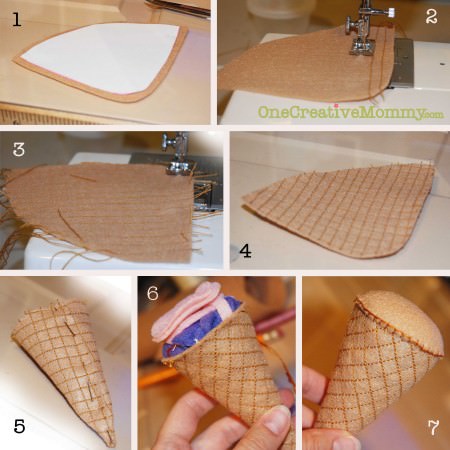 Felt Ice Cream Tutorial with Free Pattern - onecreativemommy.com
