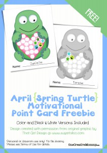 April Motivational Point Cards for Kids {Free Download ...