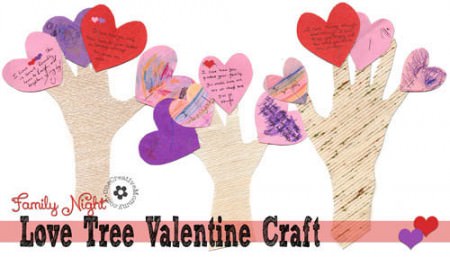 Family Night Valentine Crafts {Love Trees} - onecreativemommy.com