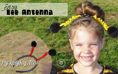 Easy DIY Bee Antenna {Halloween Costume Idea} - onecreativemommy.com