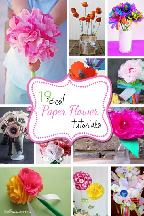 Best Paper Flowers Tutorials for Mother's Day - onecreativemommy.com