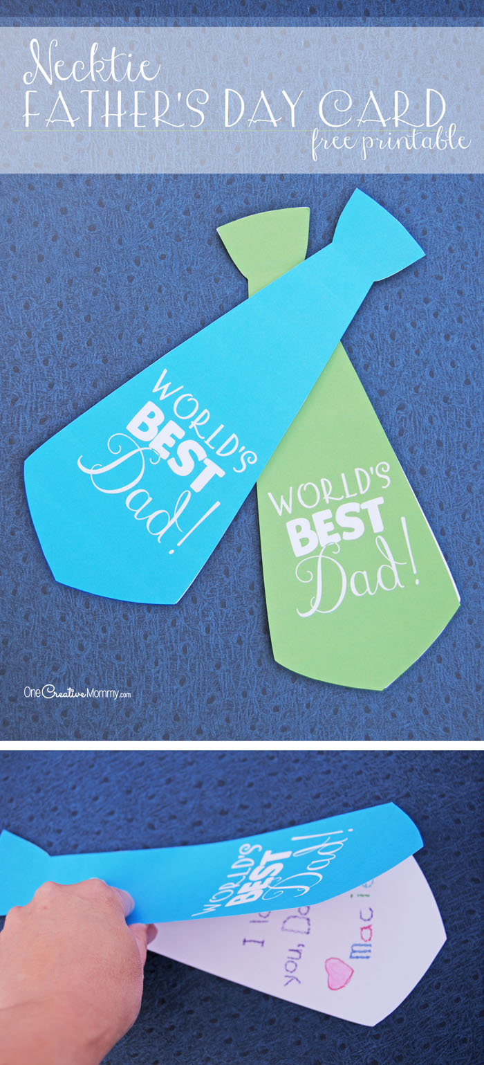 Surprise Dad with a Cute Necktie Father's Day Card! - onecreativemommy.com