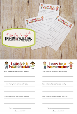 Everyone a Homemaker {Family Night Idea and Printable ...