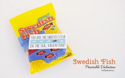 Swedish Fish Printable Valentines - onecreativemommy.com