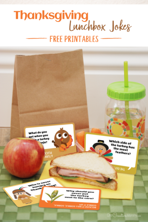 Super Silly Thanksgiving Lunchbox Jokes - onecreativemommy.com