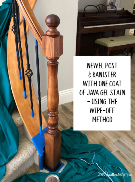 Gorgeous Java Gel Stain Staircase Makeover - onecreativemommy.com