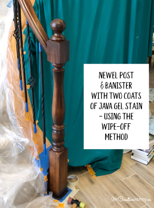 Gorgeous Java Gel Stain Staircase Makeover - onecreativemommy.com