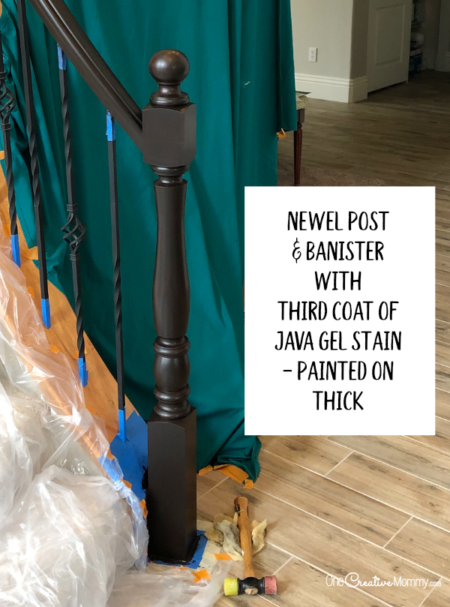 Gorgeous Java Gel Stain Staircase Makeover - onecreativemommy.com