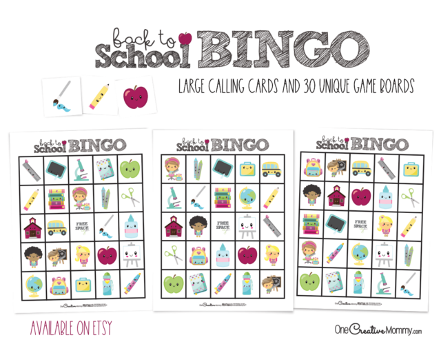 Free Back to School Bingo Game - onecreativemommy.com