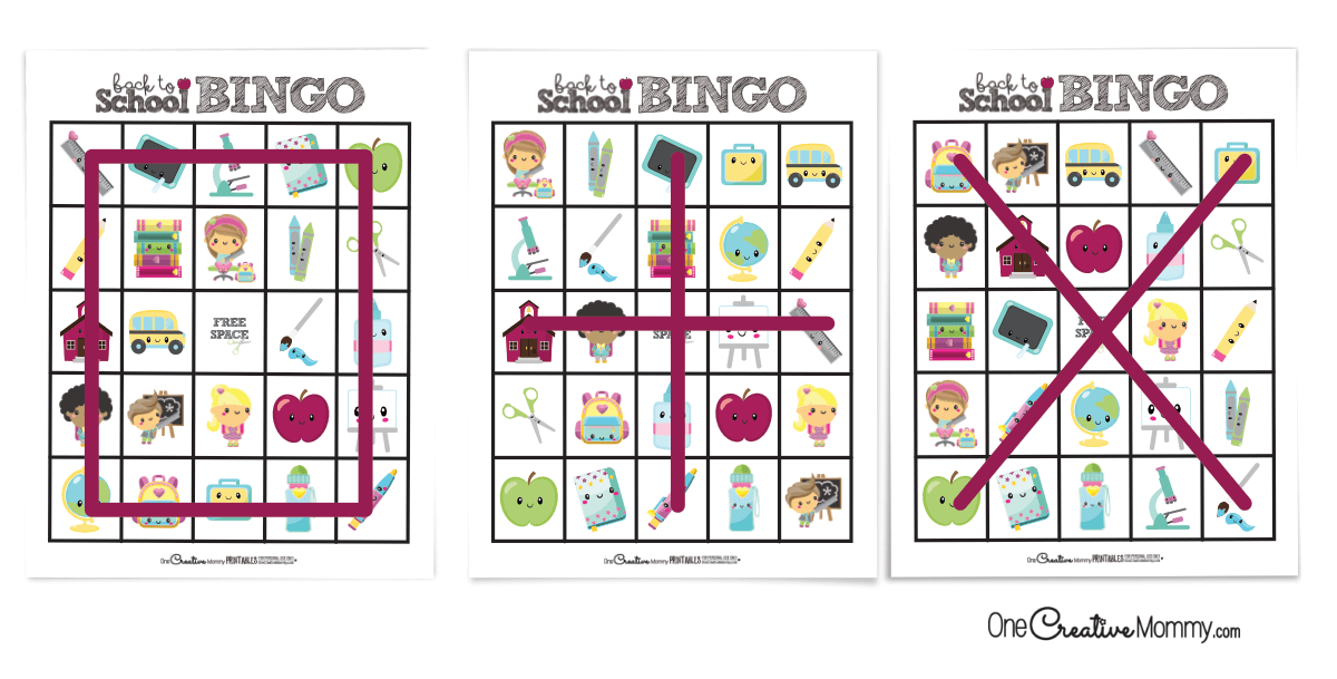 Free Back To School Bingo Game Onecreativemommy