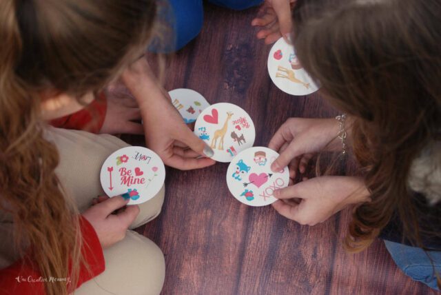 Clever Spot It Style Card Game for Valentine's Day - onecreativemommy.com